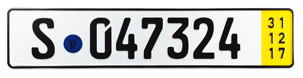 Stuttgart Temporary German License Plate for Mercedes, Porsche ...