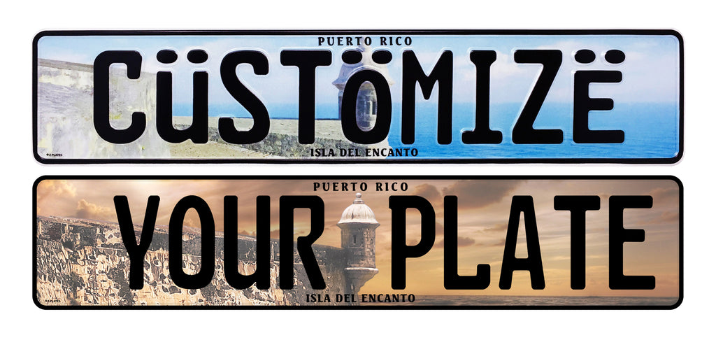 Puerto Rico Embossed Custom License Plate – ZPlates.com